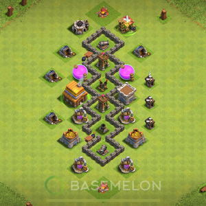 Best TH4 Base Layouts 2024 • Town Hall Level 4 COC Base Links